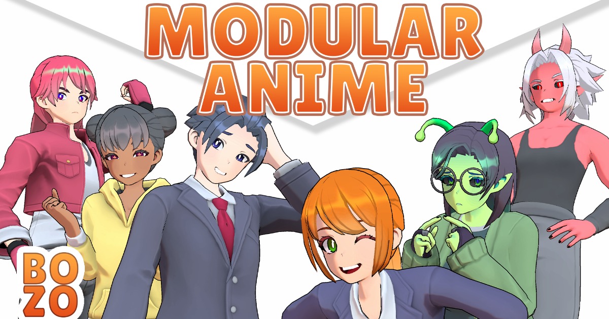 BoZo: Modular Anime Characters - Base Pack | Characters | Unity Asset Store