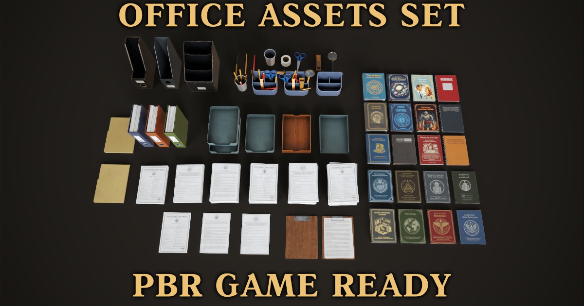 Office assets set | 3D Interior | Unity Asset Store