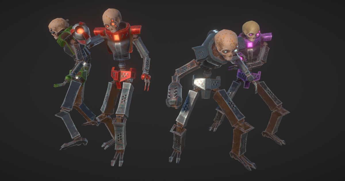 Retro Art: Necro Trooper | 3D Robots | Unity Asset Store
