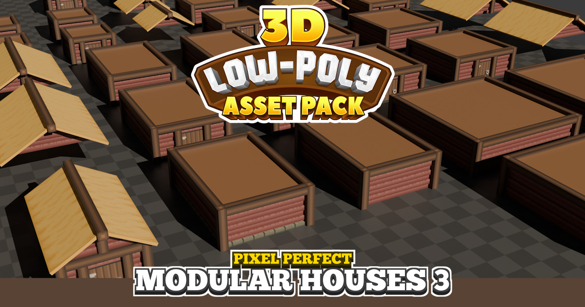 Low Poly Modular Pixel Houses Pack 3 | 3D Environments | Unity Asset Store