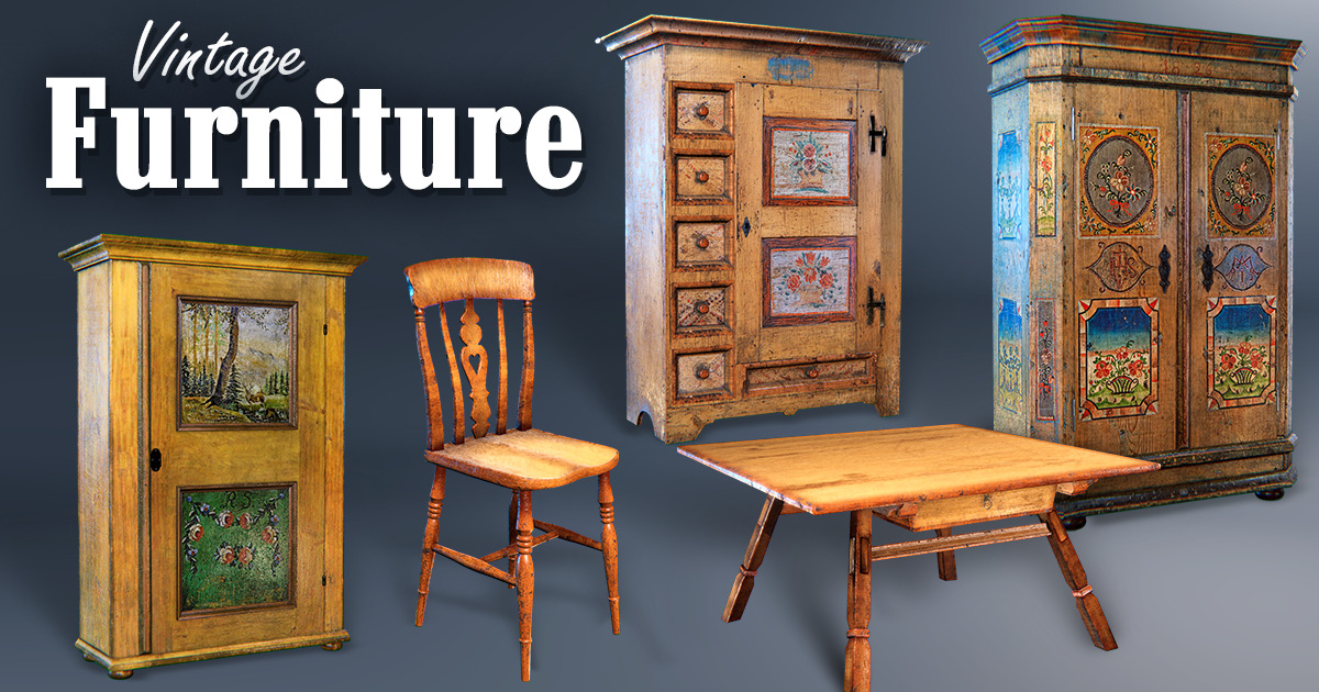 Old Vintage Furniture Pack | 3D Furniture | Unity Asset Store