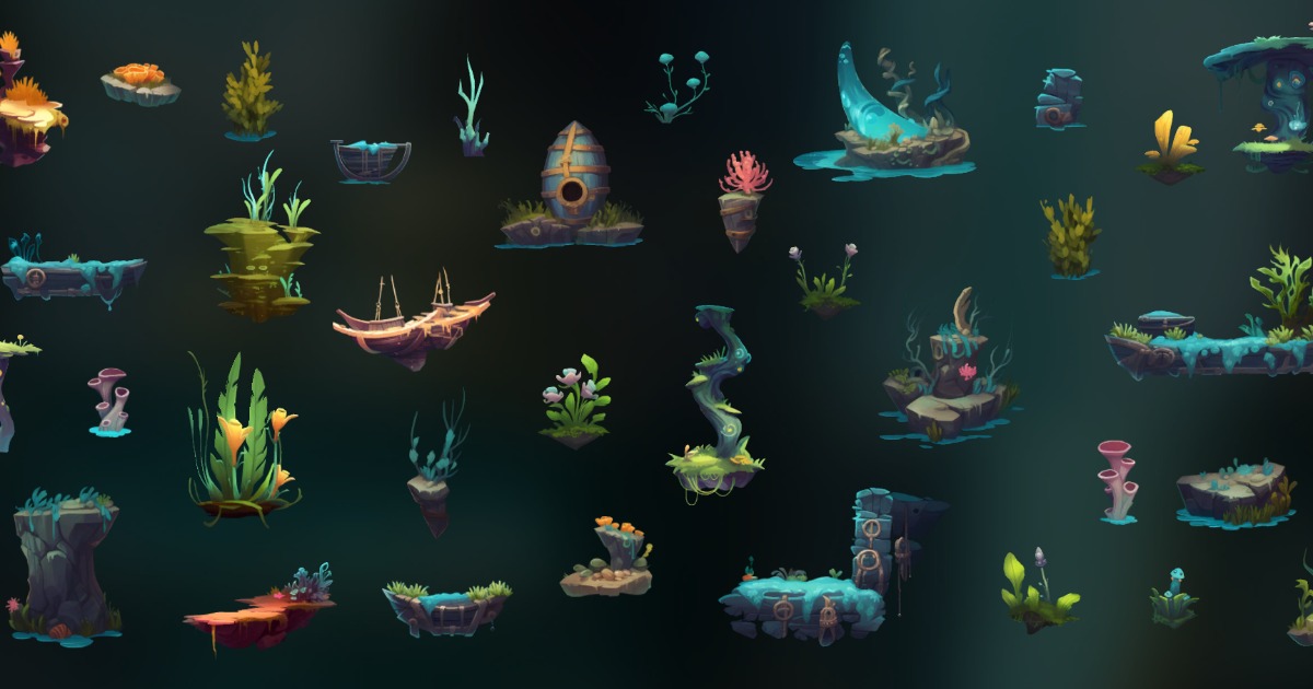 Animated 2d Underwater Platformer Environments Asset | 2D Environments ...