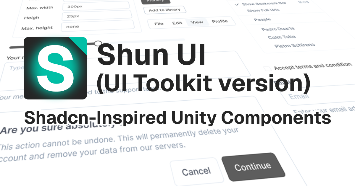 Shun UI (UI Toolkit version) - Shadcn-Inspired Components | GUI 工具 ...