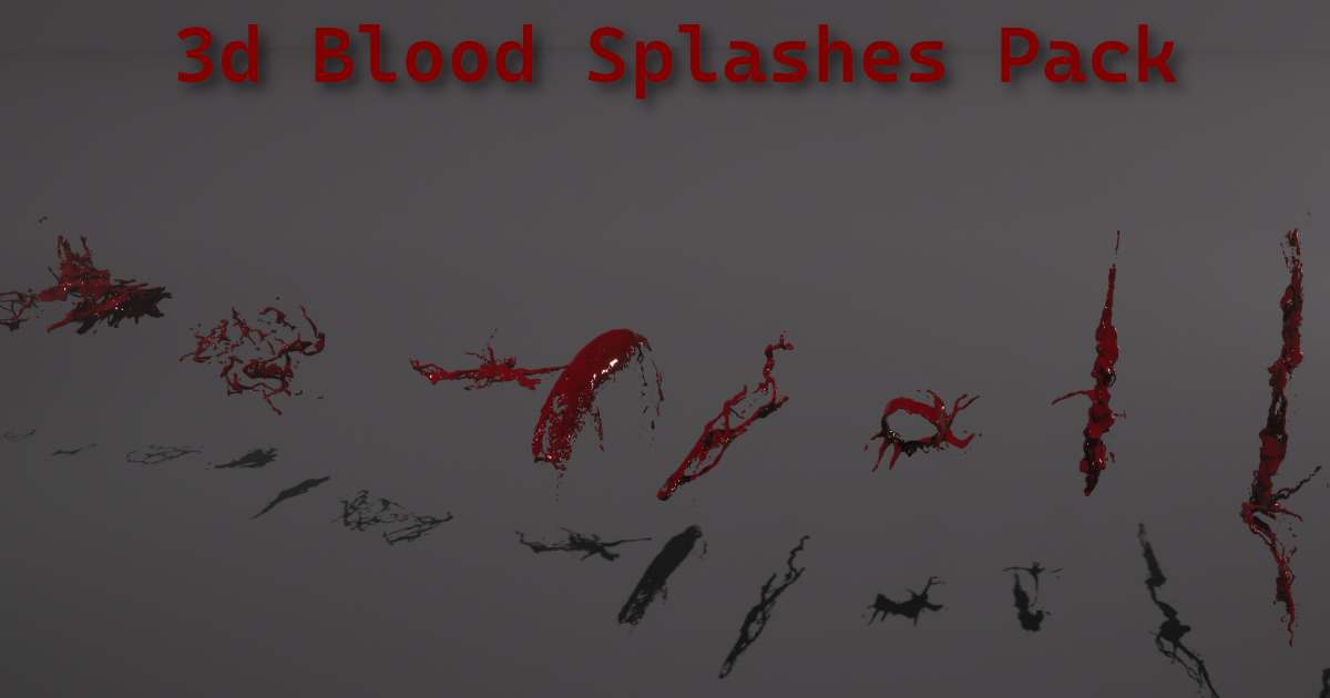 20 Full 3D Blood Splashes Pack | VFX | Unity Asset Store