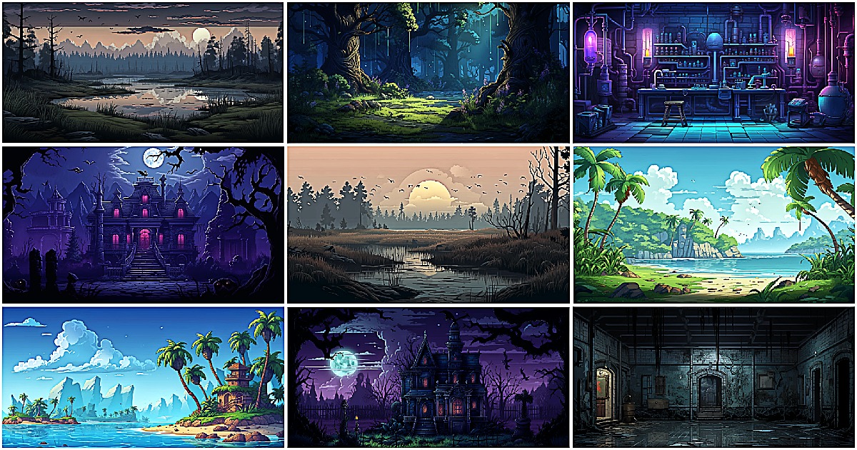 BACKGROUND - Pixel Mystery 1 | 2D Environments | Unity Asset Store