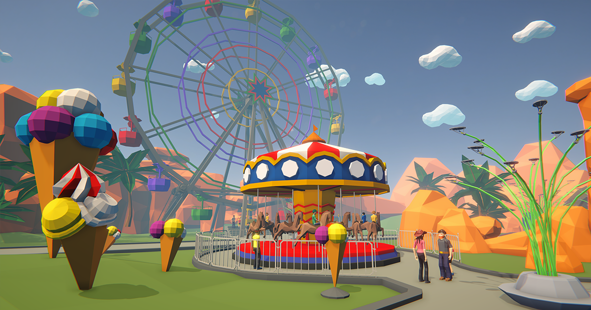 Amusement park - low poly style | 3D 環境 | Unity Asset Store