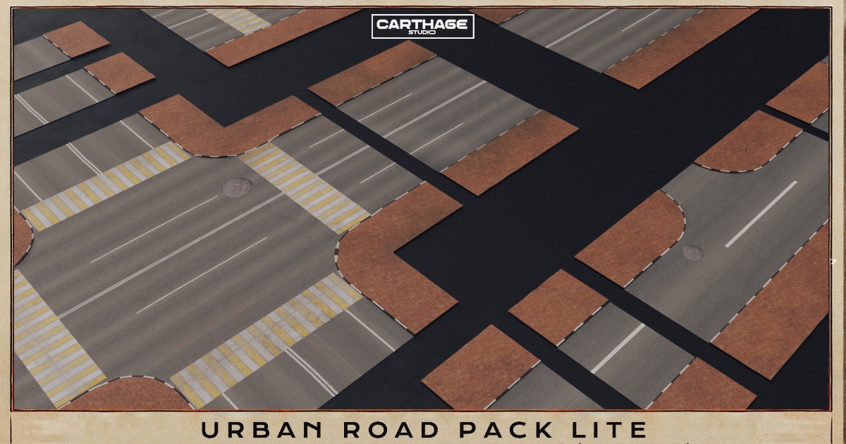 Urban Road Pack Lite – Clean & Weathered | 3D Roadways | Unity Asset Store