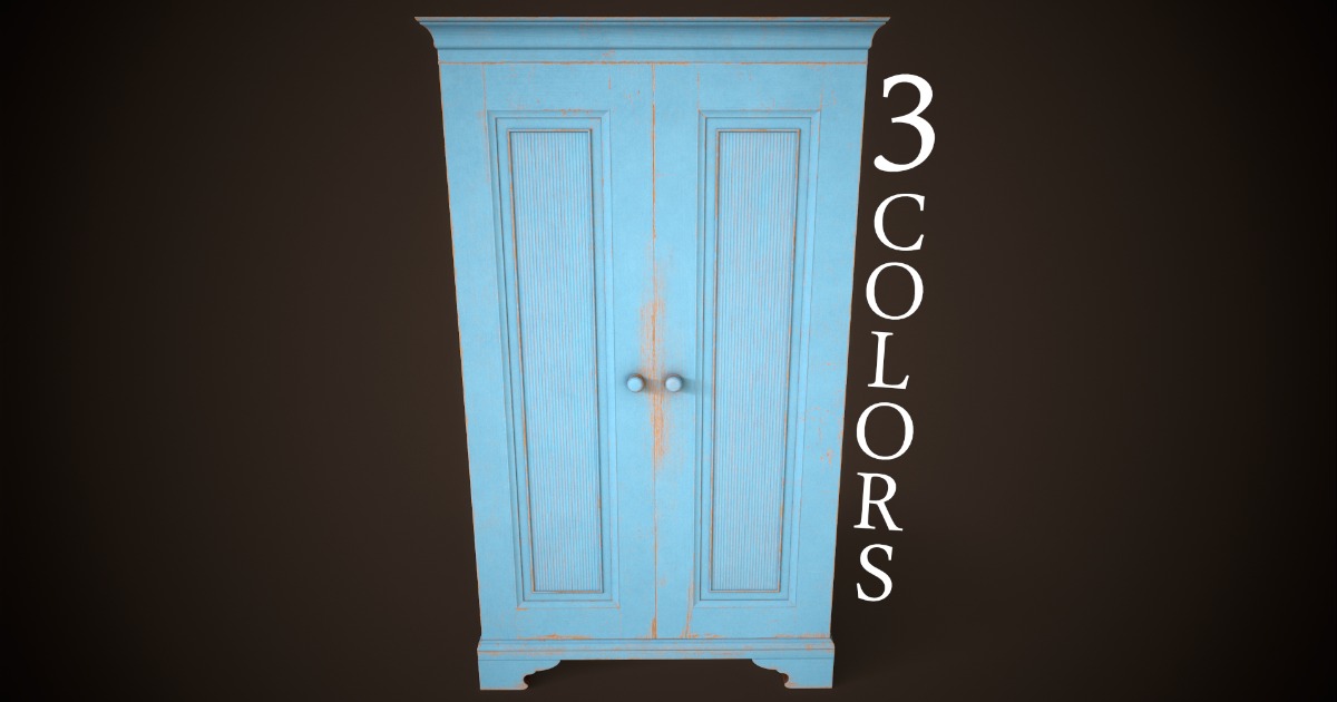 Old painted wardrobe | 3D Furniture | Unity Asset Store