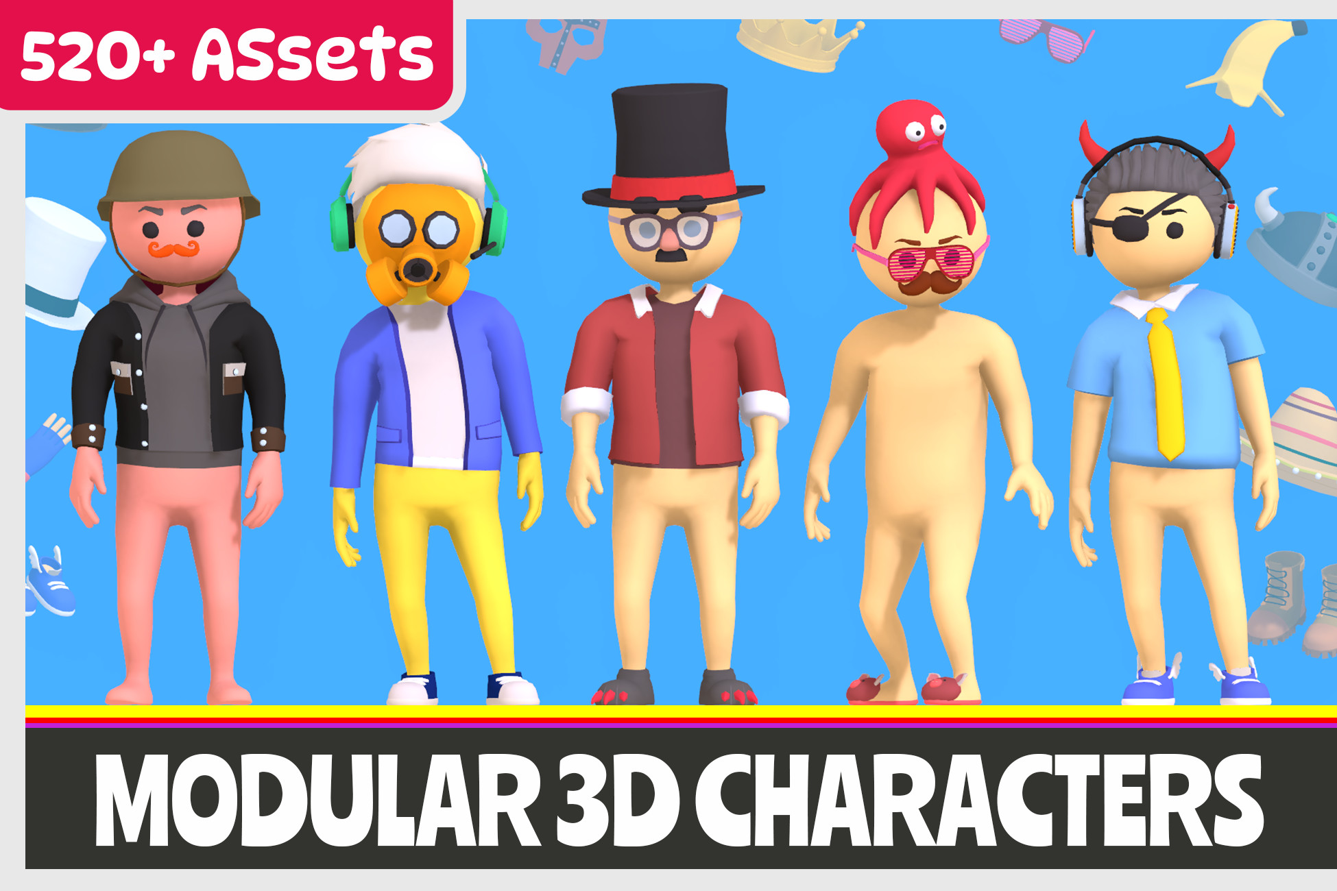Modular 3D Characters Vol 1 | 3D Humanoids | Unity Asset Store