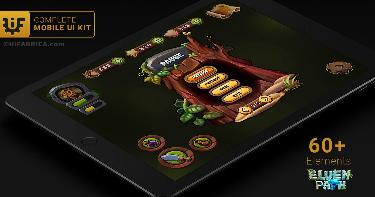 Elven Path Mobile UI Kit | 2D GUI | Unity Asset Store