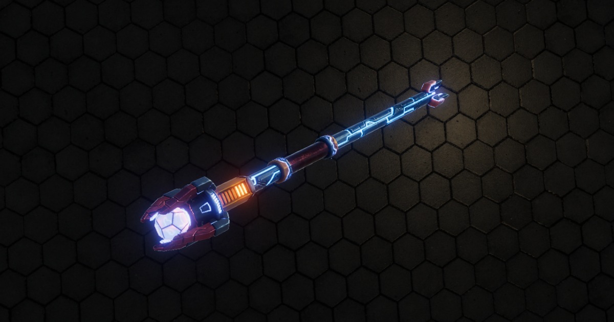Stylized Sci-fi Staff with Effects | 3D Weapons | Unity Asset Store