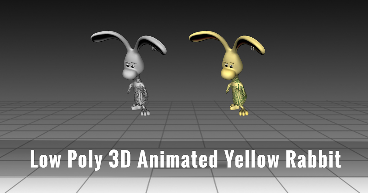 Low Poly 3D Animated Yellow Rabbit | 3D Characters | Unity Asset Store