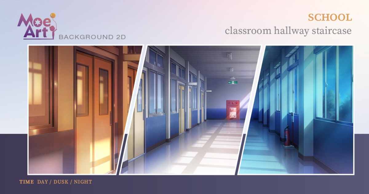 Moeart BG Vol.2 (School Hallway) | 2D Environments | Unity Asset Store