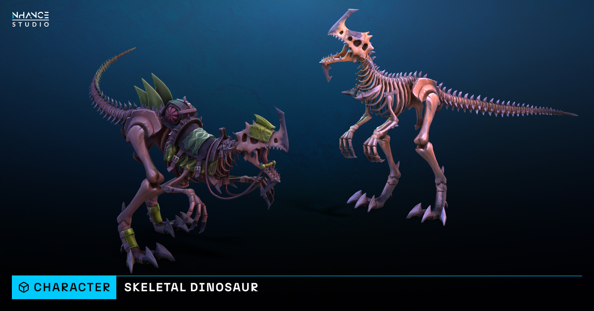 Stylized Fantasy Skeletal Dinosaur Mount | 3D Creatures | Unity Asset Store