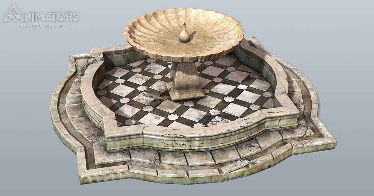 Low Poly Fountain 04 | 3D Exterior | Unity Asset Store