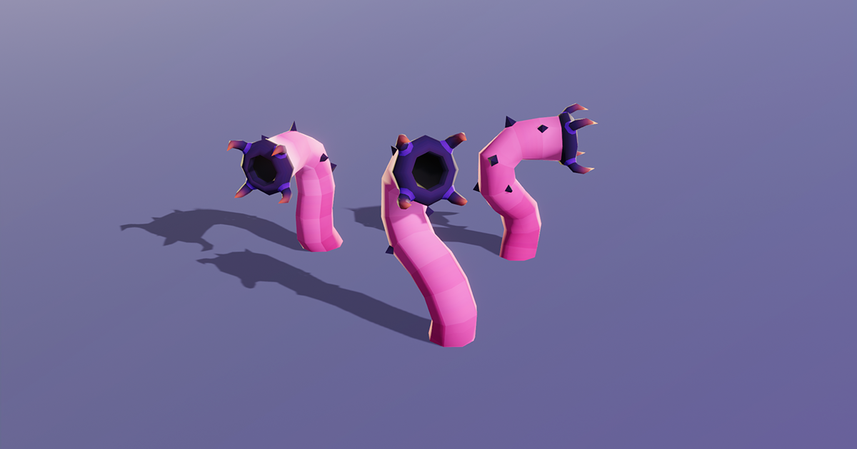 Earthworm Cute Series | 3D Creatures | Unity Asset Store
