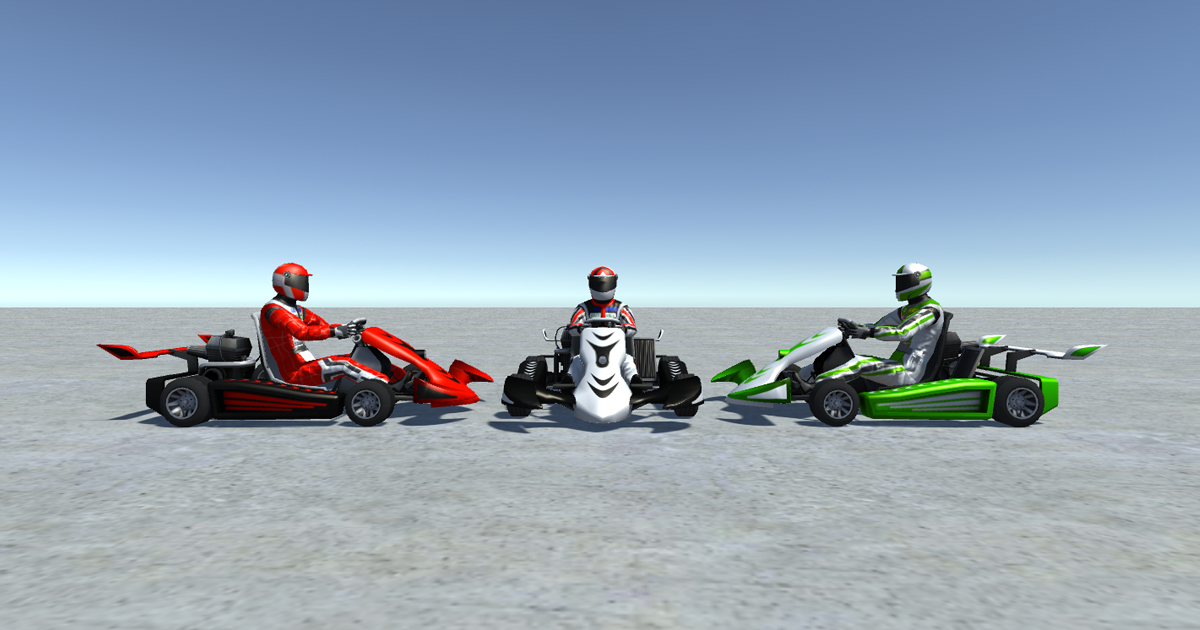3 Low Poly Karts with Player 18 | 3D 지상 | Unity Asset Store