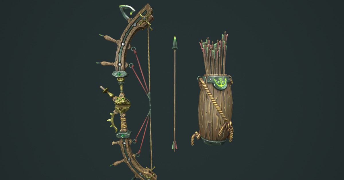 Pirate bow quiver arrow | 3D Weapons | Unity Asset Store