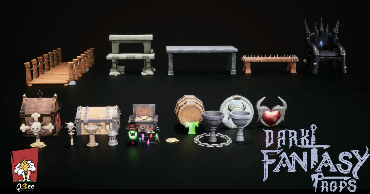 Dark Fantasy Stylized Props (Hellbound-1) | 3D Props | Unity Asset Store