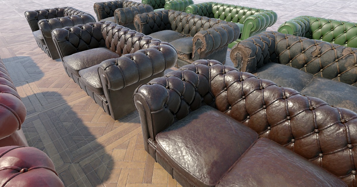 Chesterfield Sofas | 3D Furniture | Unity Asset Store