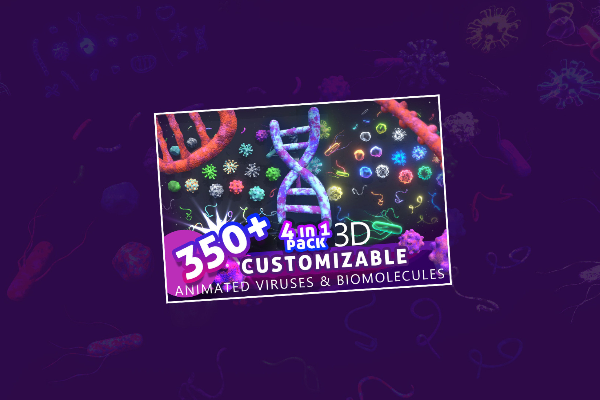 350+ Viruses 3D (4 in 1 PACK) | 3D Characters | Unity Asset Store