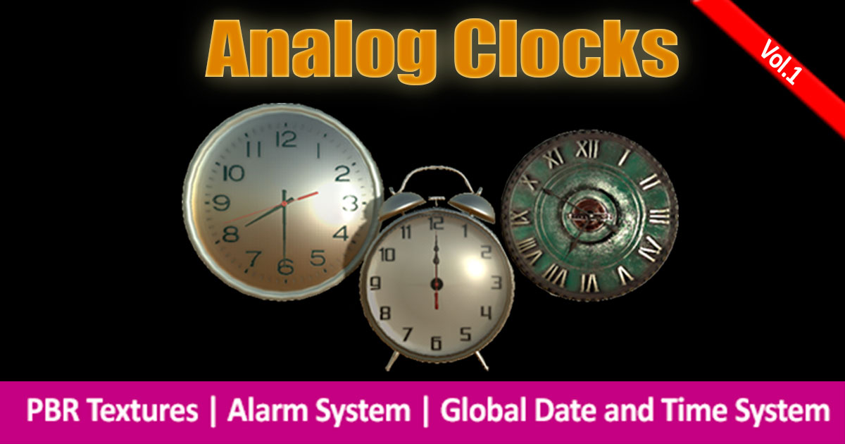 Analog Clocks Vol.1 | 3D Characters | Unity Asset Store