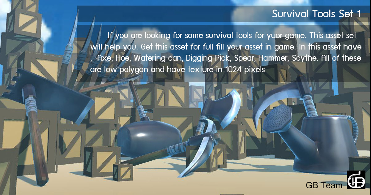 Survival Tools Set 1 | 3D Tools | Unity Asset Store