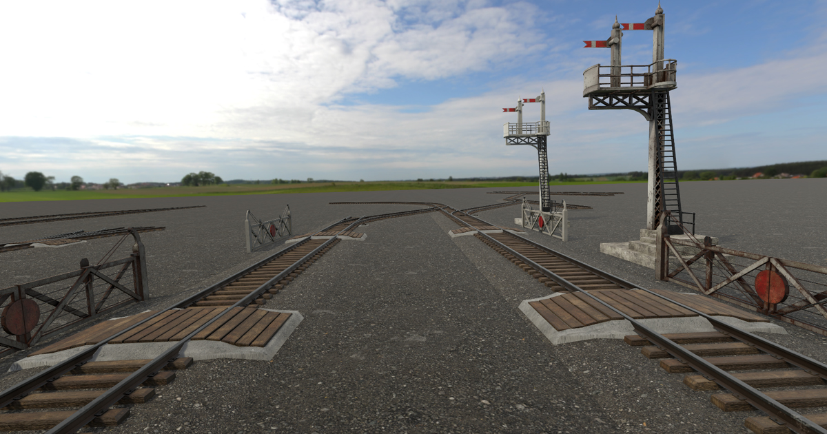 Modular Train Tracks and Signal Crossing | 3D Props | Unity Asset Store