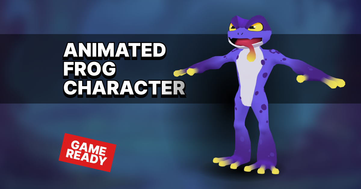 Animated Stylized fantastic Frog cartoon lowpoly gameready enemy ...