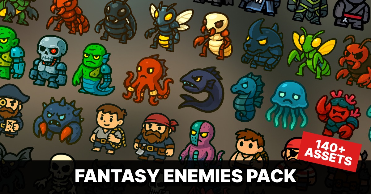 Fantasy Enemies Pack Characters Monsters Creatures Beasts Demons RPG ...