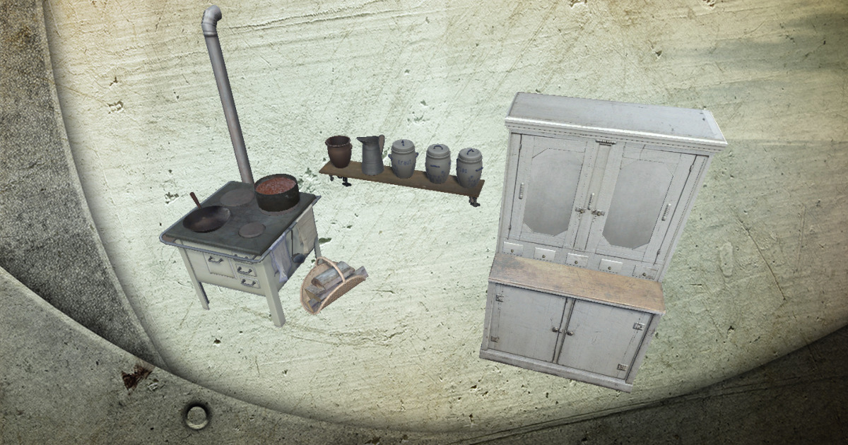 Vintage Kitchen | 3D Interior | Unity Asset Store