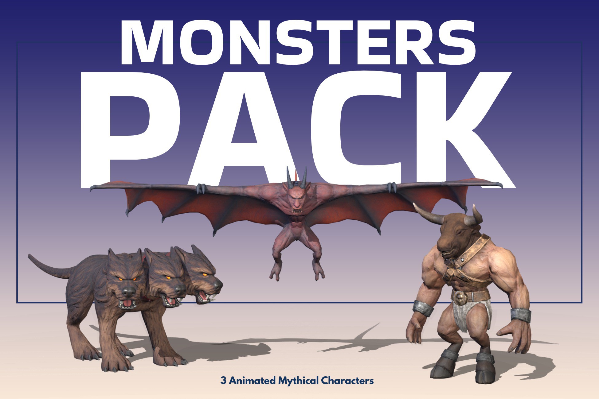 Monsters Pack: 3 Animated Mythical Characters | 3D クリーチャー | Unity Asset ...