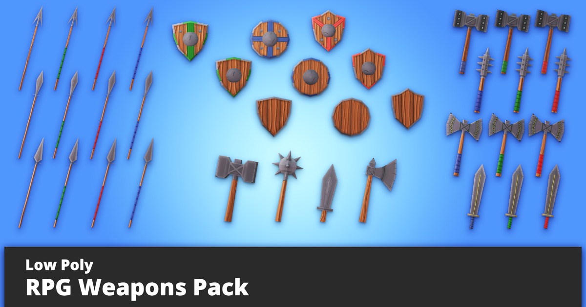 Low Poly RPG Weapons Pack (37 items) | 3D Weapons | Unity Asset Store