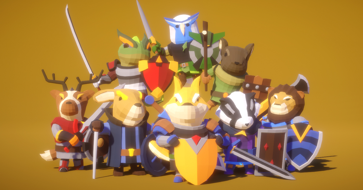 Modular Animal Knight Polyart | 3D Animals | Unity Asset Store