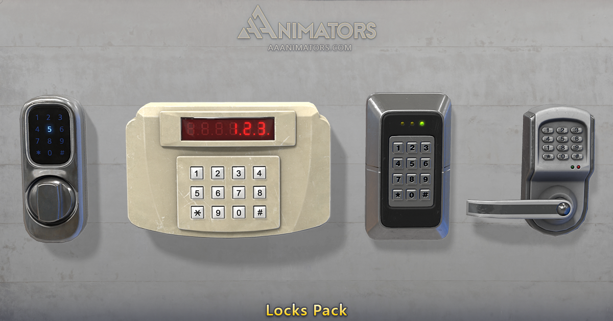 Low Poly Locks pack | 3D Electronics | Unity Asset Store