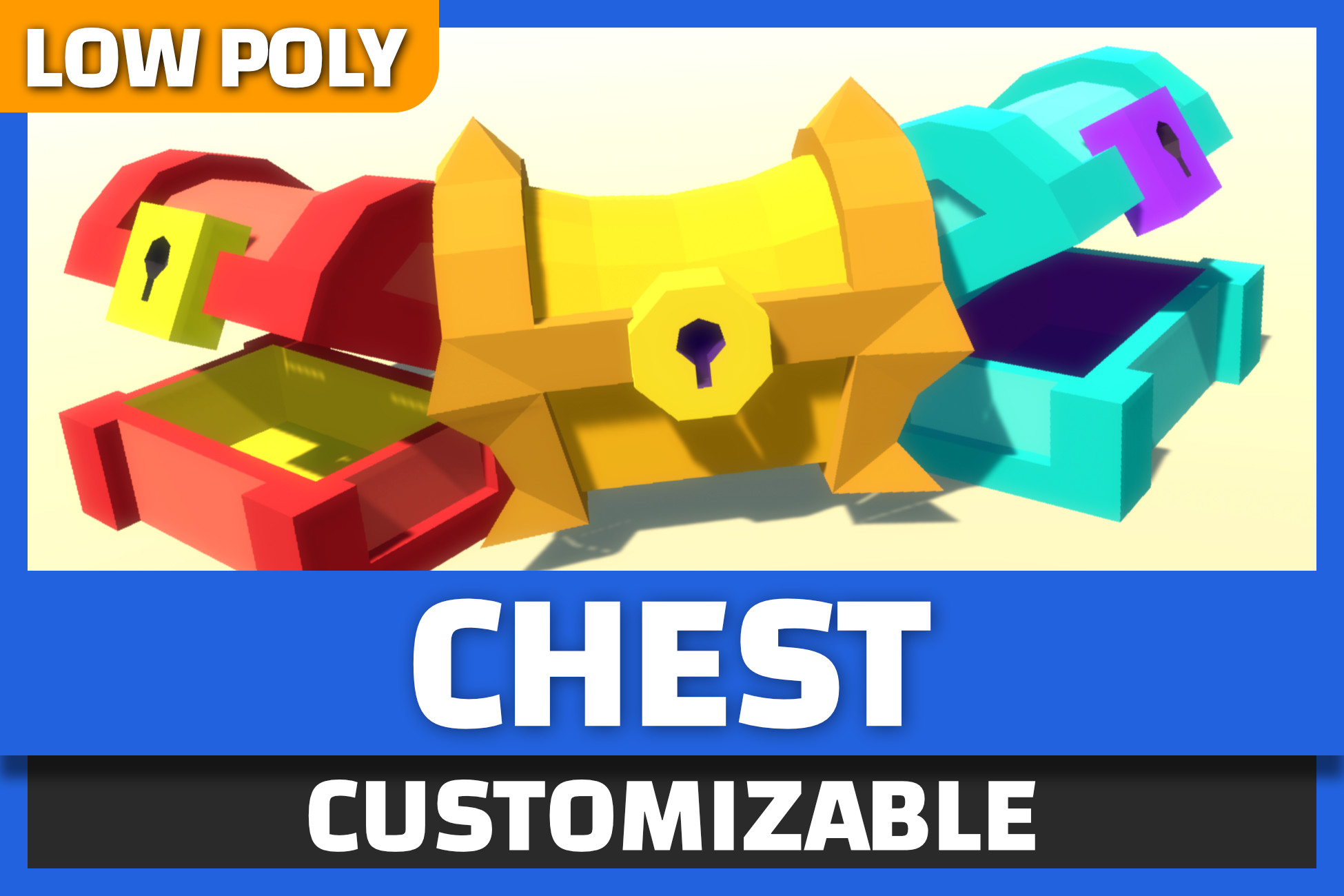 Low Poly 3D Chest Customizable plus Shattered | 3D Props | Unity Asset ...