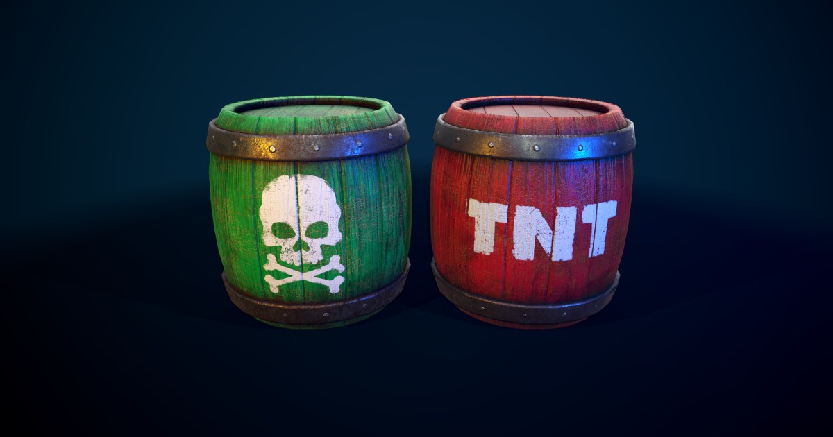 Poison and Dynamite Barrels | 3D Props | Unity Asset Store
