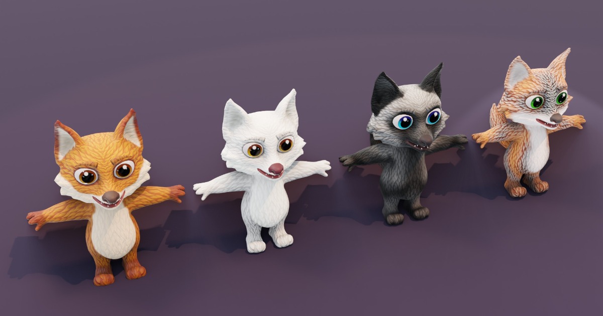 Cartoon Fox 3D Models Pack | Characters | Unity Asset Store