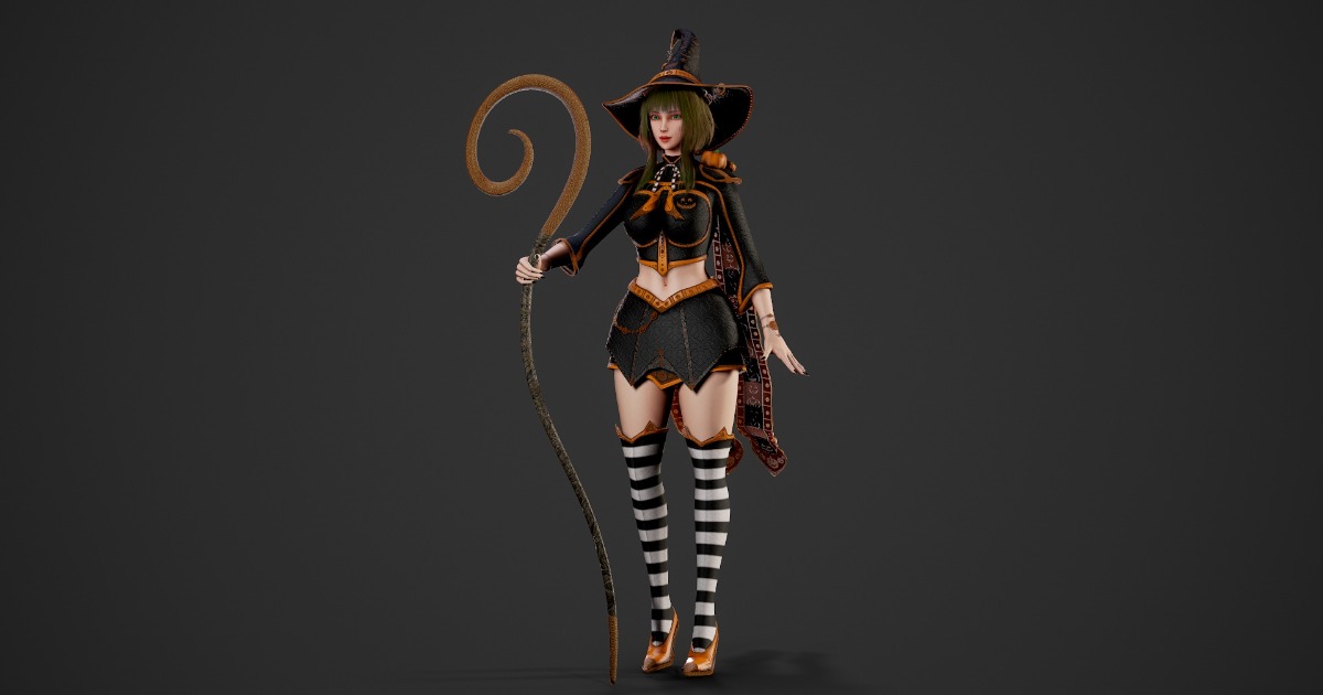 Halloween Witch Girl | Characters | Unity Asset Store