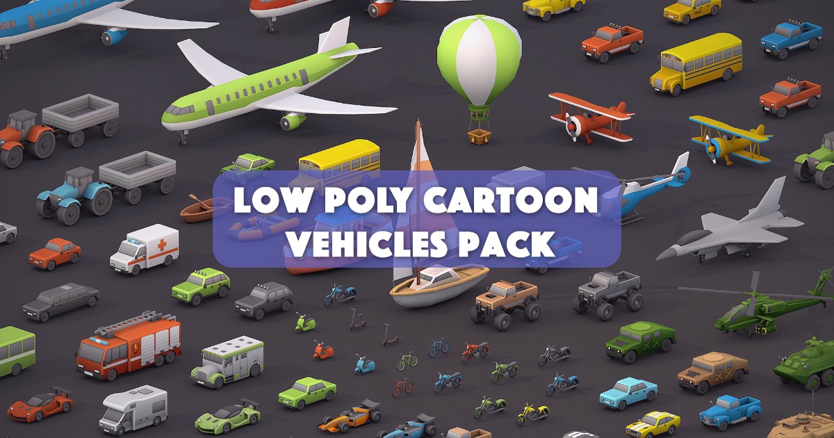 Low Poly Cartoon Vehicles Pack | 3D Vehicles | Unity Asset Store