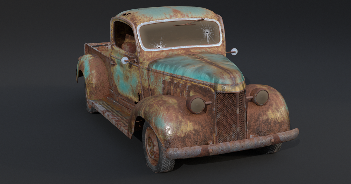 Old Rusty Pickup Truck | 3D Land | Unity Asset Store
