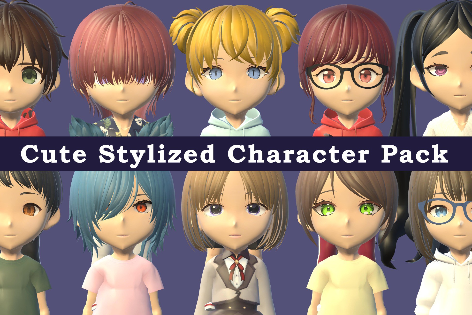 Cute Stylized Character Pack by ExMesh Studio