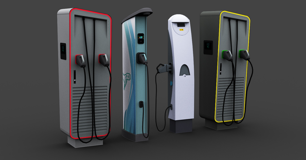 Electric Vehicle Charger pack 4 | 3D Urban | Unity Asset Store