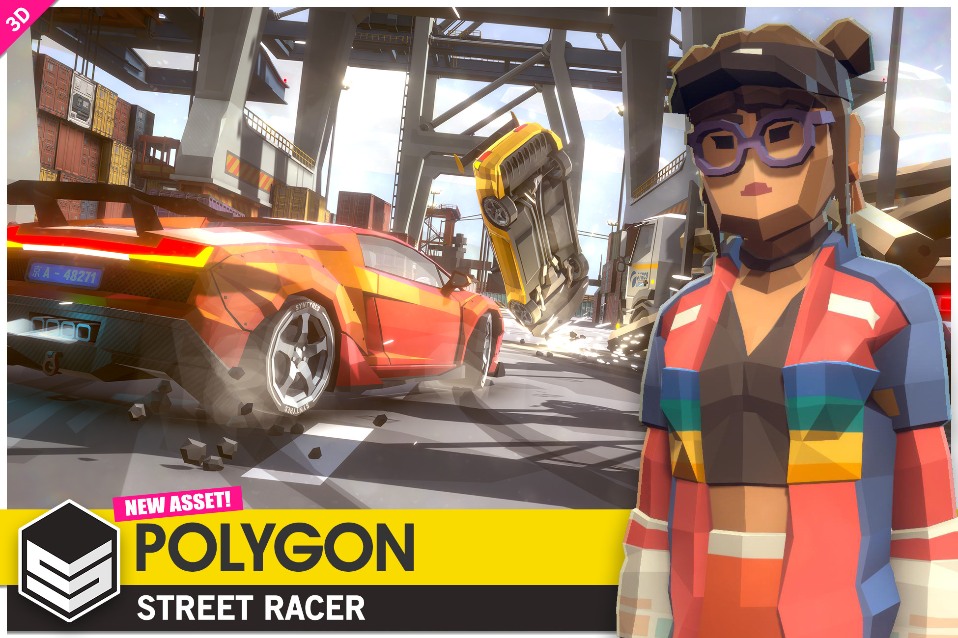 POLYGON - Street Racer - Low Poly 3D Art by Synty | 3D Land | Unity ...