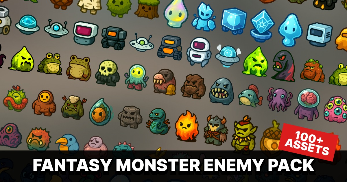 Top Down Enemy Monsters Pack for 2D RPG Strategy Survival Indie Mobile ...