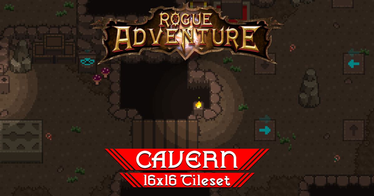2D TopDown Cavern Tileset - Rogue Adventure | 2D Environments | Unity ...