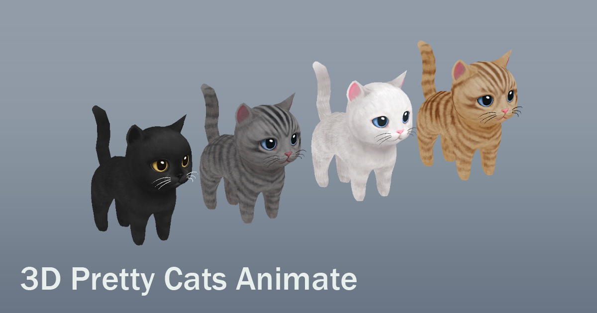 3D Pretty Cats Animation | 3D Animals | Unity Asset Store