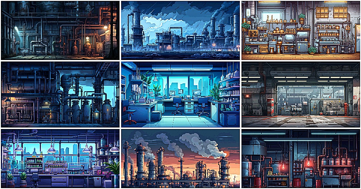 BACKGROUND - Pixel Industry 2 | 2D Environments | Unity Asset Store