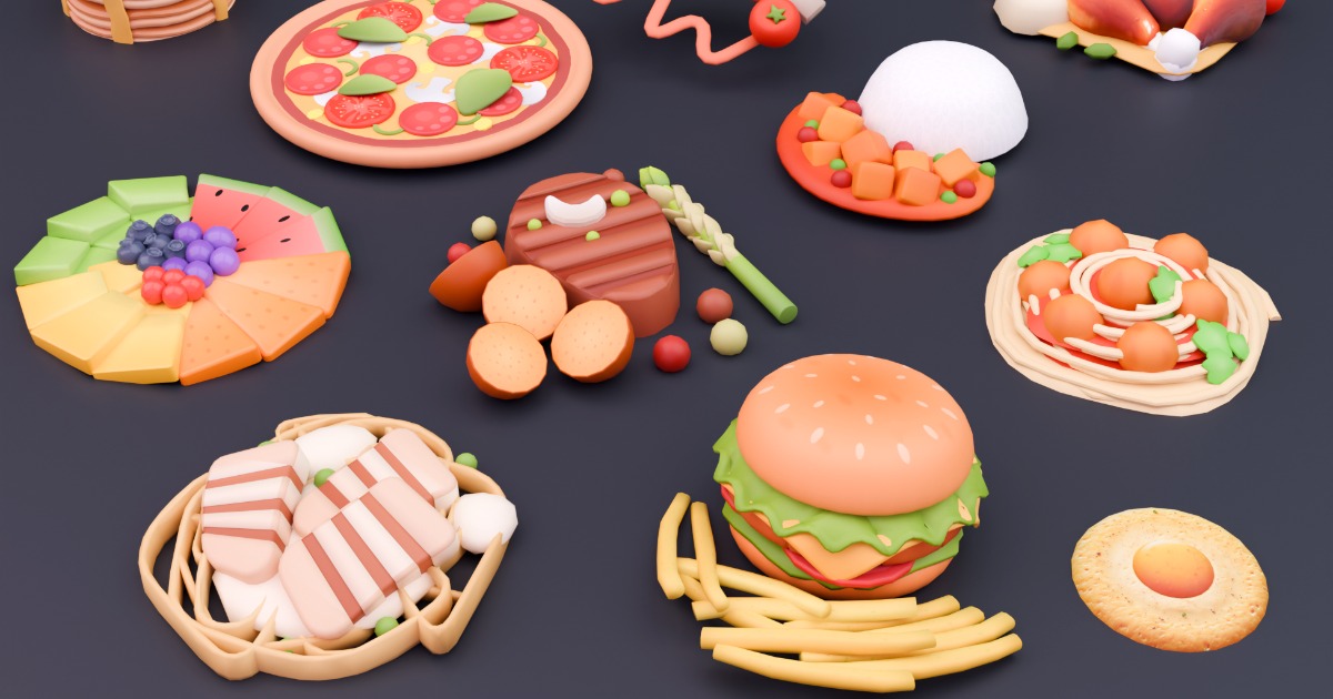Stylized Plated Foods | 3D Props | Unity Asset Store