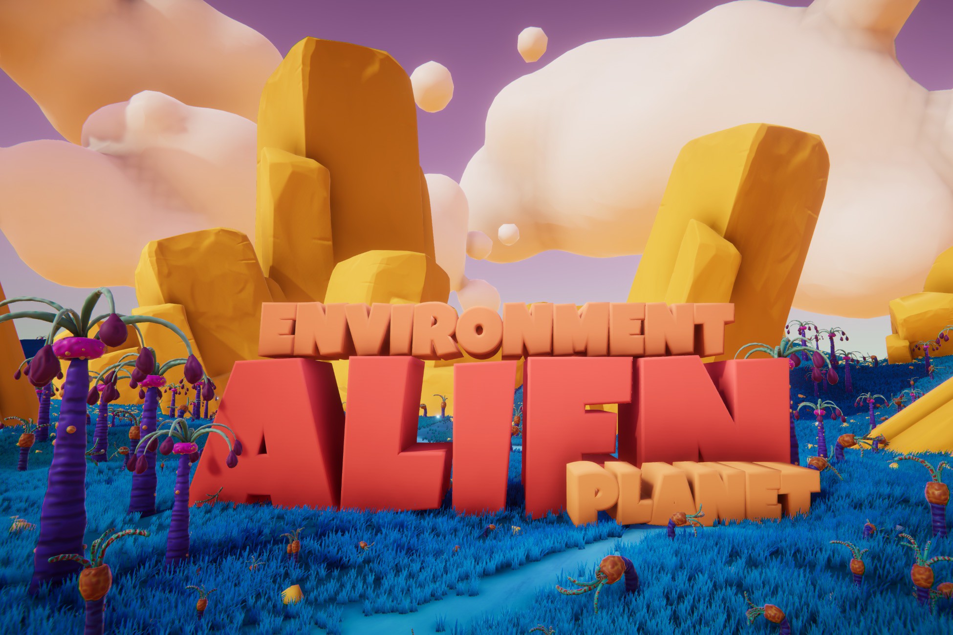 Bright Alien Planet Environment Stylized | 3D Sci-Fi | Unity Asset Store
